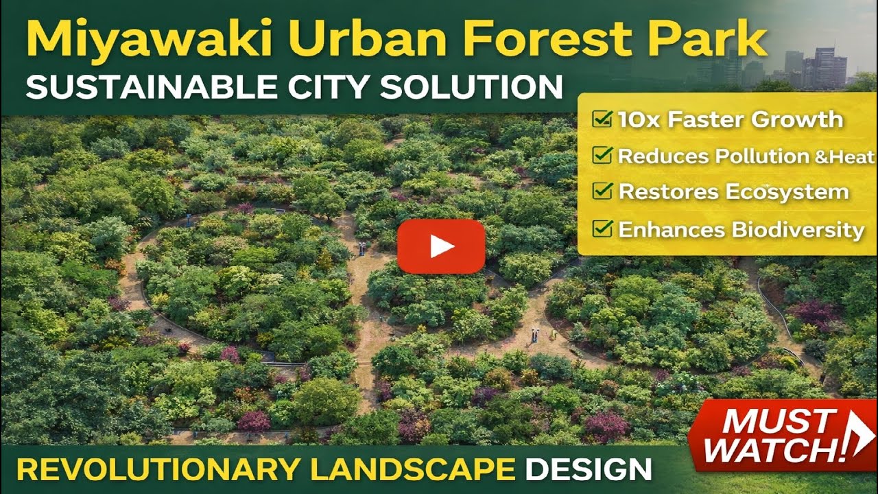 Urban Forest Park Landscape Design Using Miyawaki Technique |  Sustainable Green City Transformation