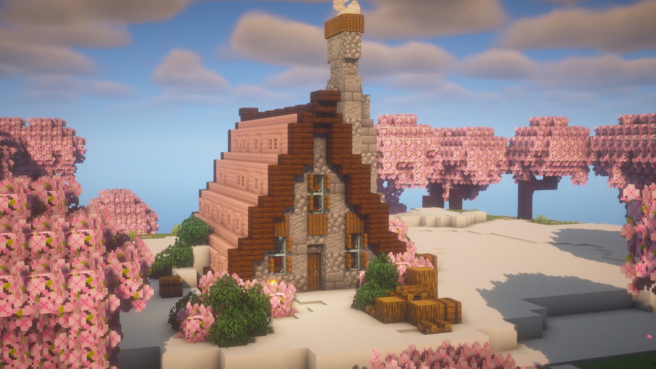 Minecraft: How to Build a Cherry Blossom House - Minecraft Builders