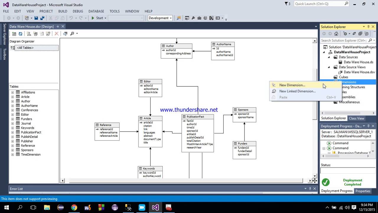 Analysis Services tutorial  Creating OLAP cube  Introduction to data warehouse