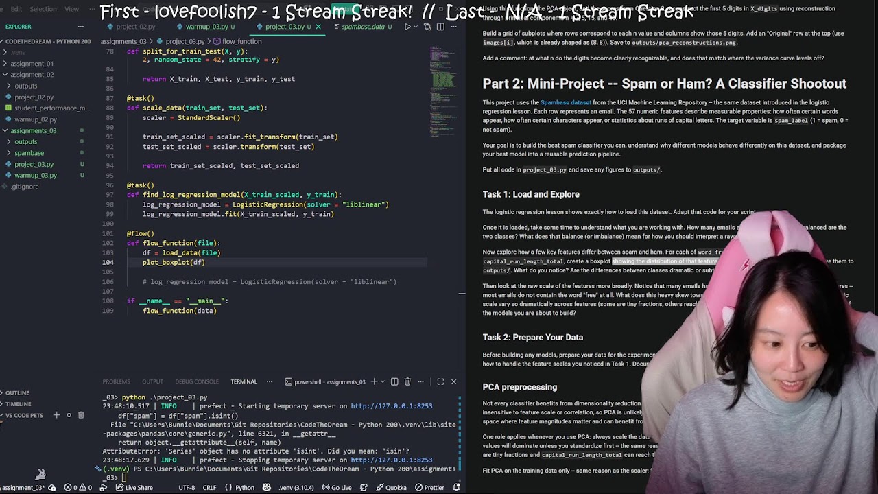 🛑 LIVE ️🎥 - Code The Dream - Python 200 - Python AI and Cloud Computing