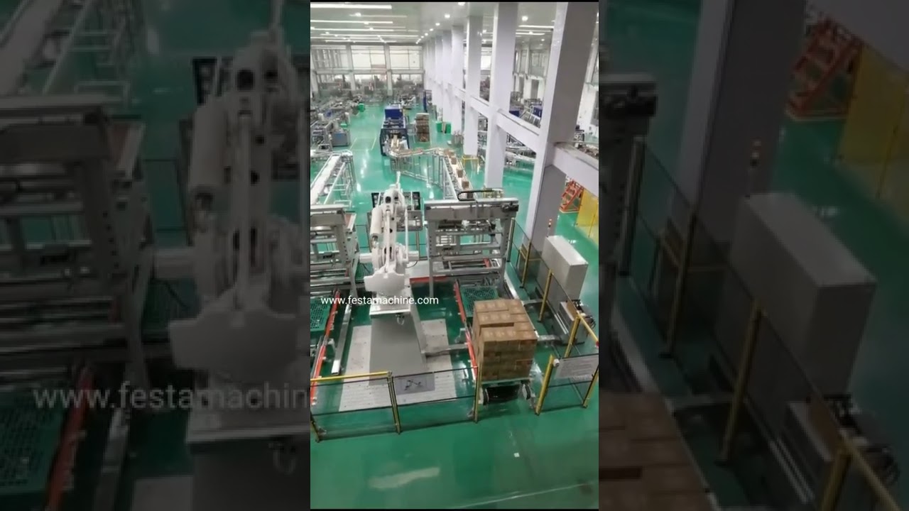 Automatic palletizer, Automatic Warehousing System #palletizer #waterbottlingplant