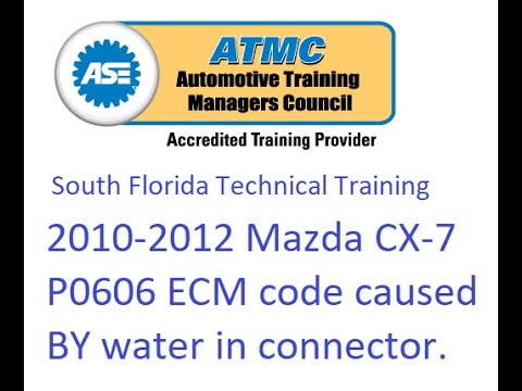 CHECK ENGINE LIGHT ON WITH DTC P0606 Mazda 2010-2012 CX-7 (with L5 engine) water in connector