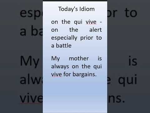 25 Today's Idiom on the qui vive