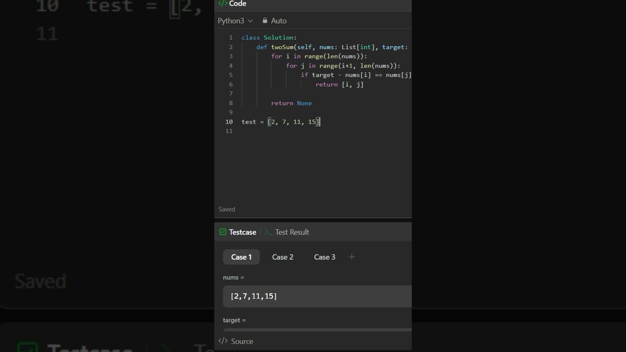 Two Sum  - Leetcode 1 Arrays, Strings and hashing Python problem