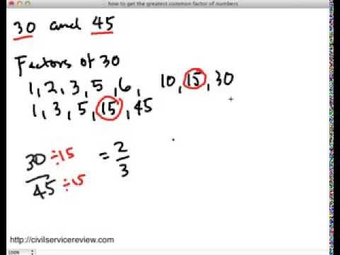how to get the greatest common factor of two numbers