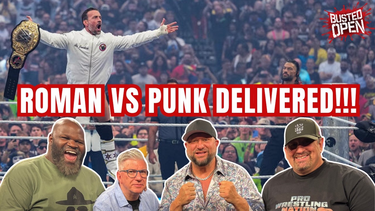 Reaction to CM Punk-Roman Reigns EPIC Main Event at WrestleMania 42 | Busted Open WWE