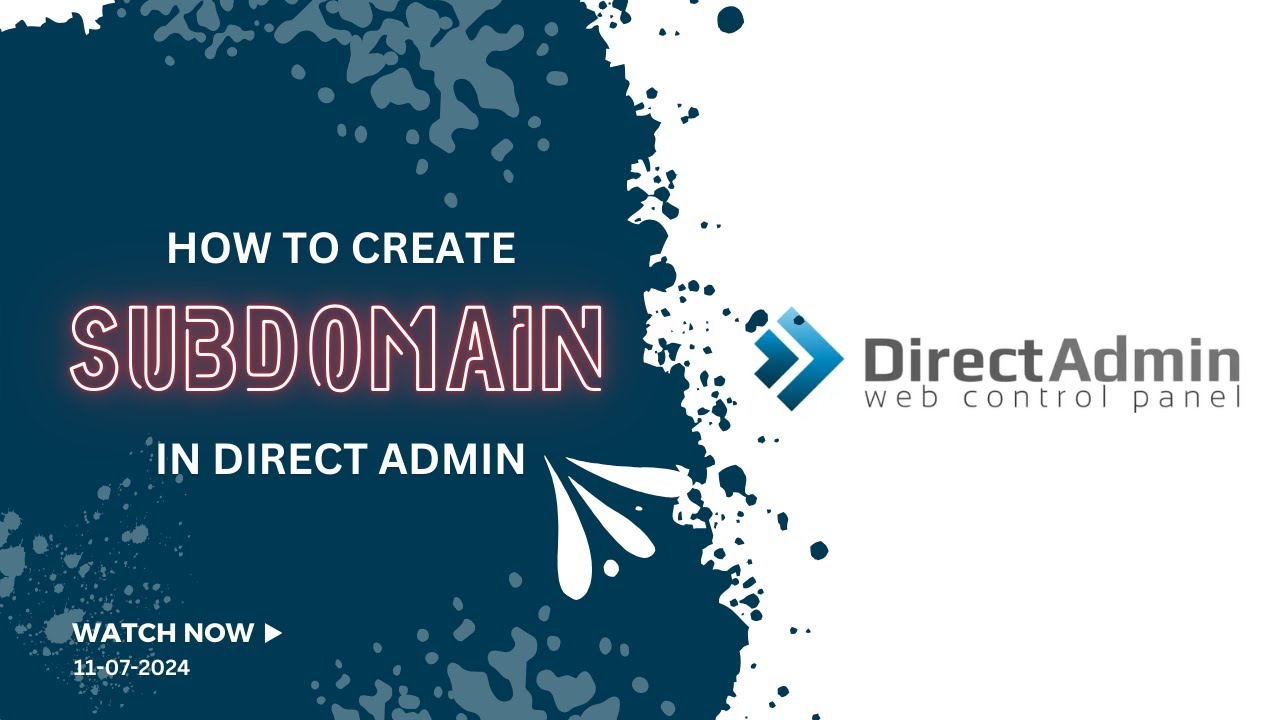 How to create a subdomain in Direct Admin | Making subdomain live