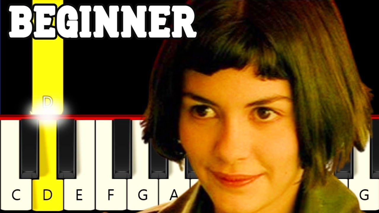 Comptine d'un autre été (Amélie) - Yann Tiersen - Very Easy and Slow Piano tutorial - Beginner