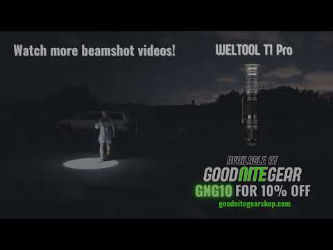 Weltool T1 Pro Little Duke EDC Flashlight Beamshots 14500 AA, 290 meters