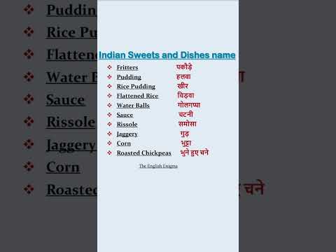 sweets and dishes name# English learning # Vocabularies