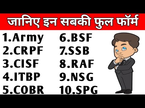 FULL FORM OF ARMY, BSF, CRPF, CISE, ITBP, SSB, RAF, COBRA, NSG & SPG