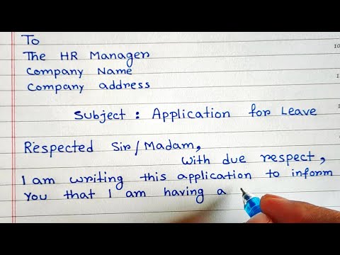 How to write leave application easy |Write a leave application for office | Casual leave application