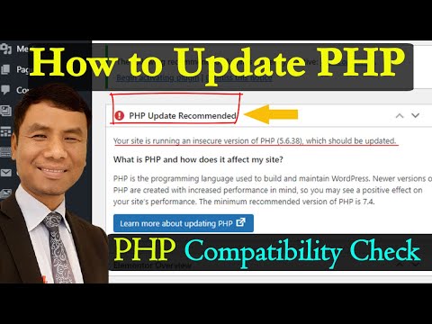 How to update PHP version and PHP compatibility check in WordPress