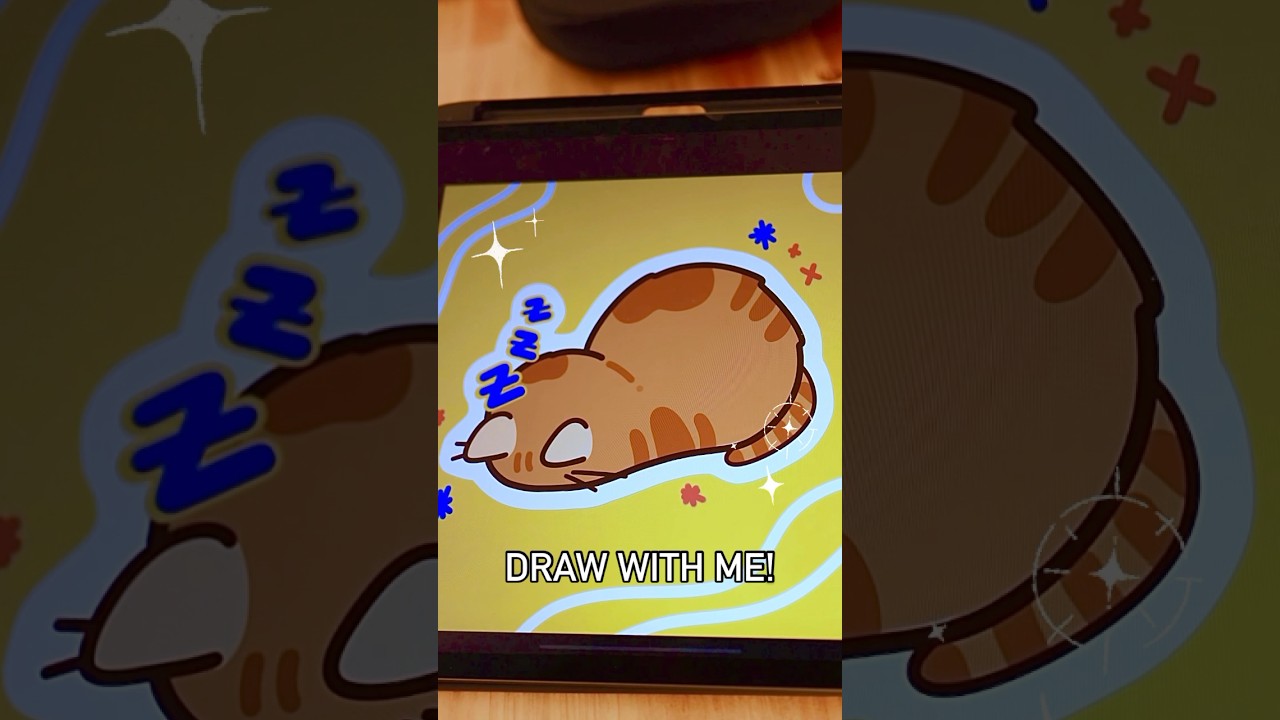 I drew a cat sticker for my next launch! What do you think? #cutestickers #etsyshop #etsyartseller
