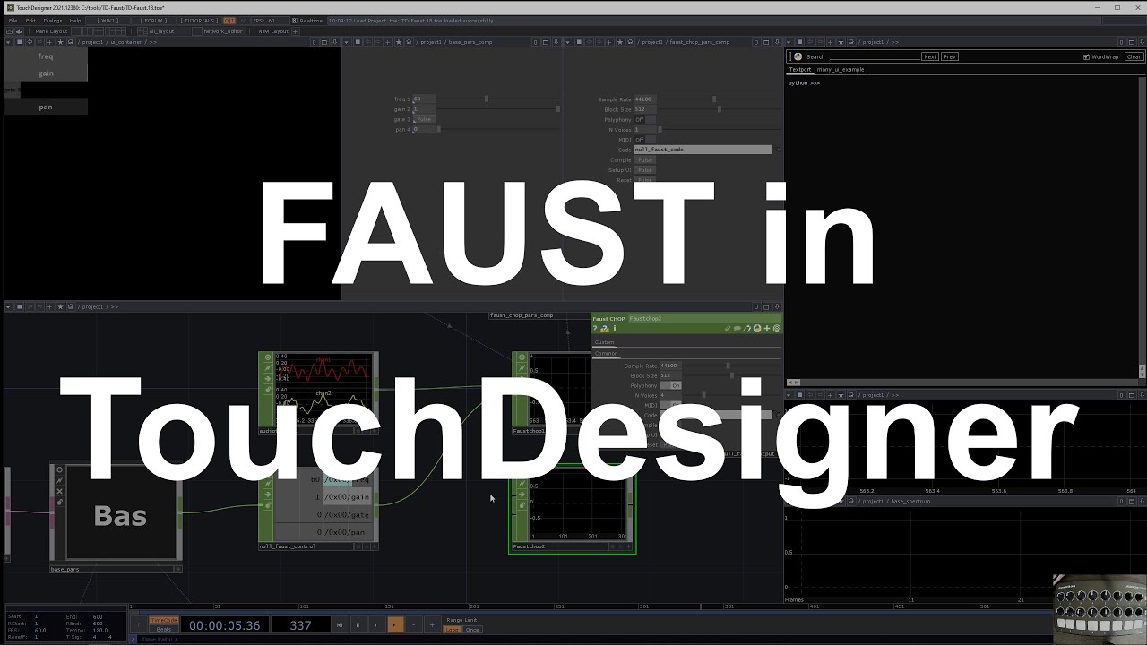 FAUST in TouchDesigner (Audio Coding Demo)