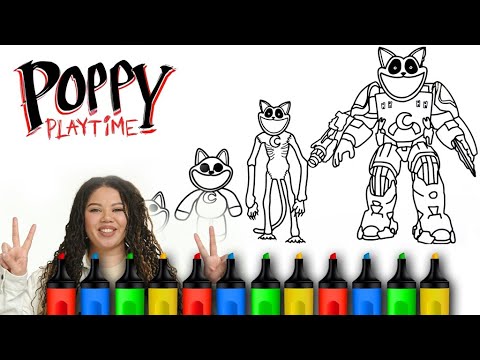 Color New Mecha Titan Catnap /Poppy Playtime coloring page! EVOLUTION OF CATNAP BOSS Coloring Pages