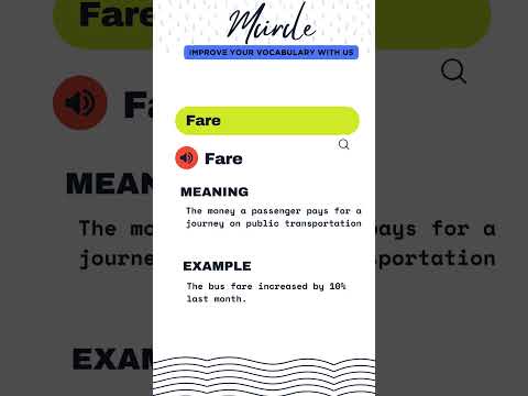 Meaning of Word FARE #shortvideo #english #learning