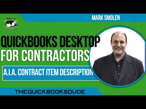 American Institute Of Architects Contract Description Field In QuickBooks