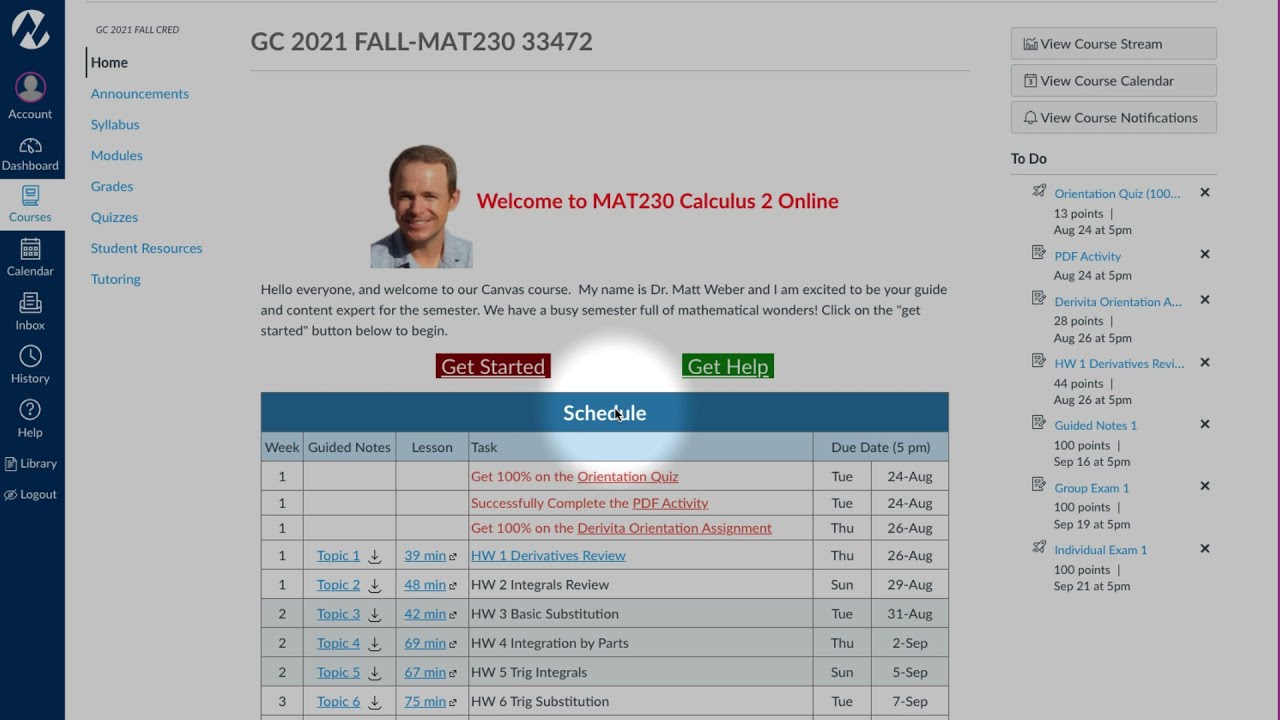 MAT230 Get Started Video