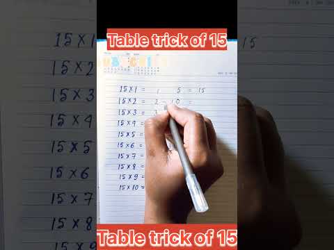 table trick of 15 || 15 table trick #mathtrick #mathtables #shortsfeed