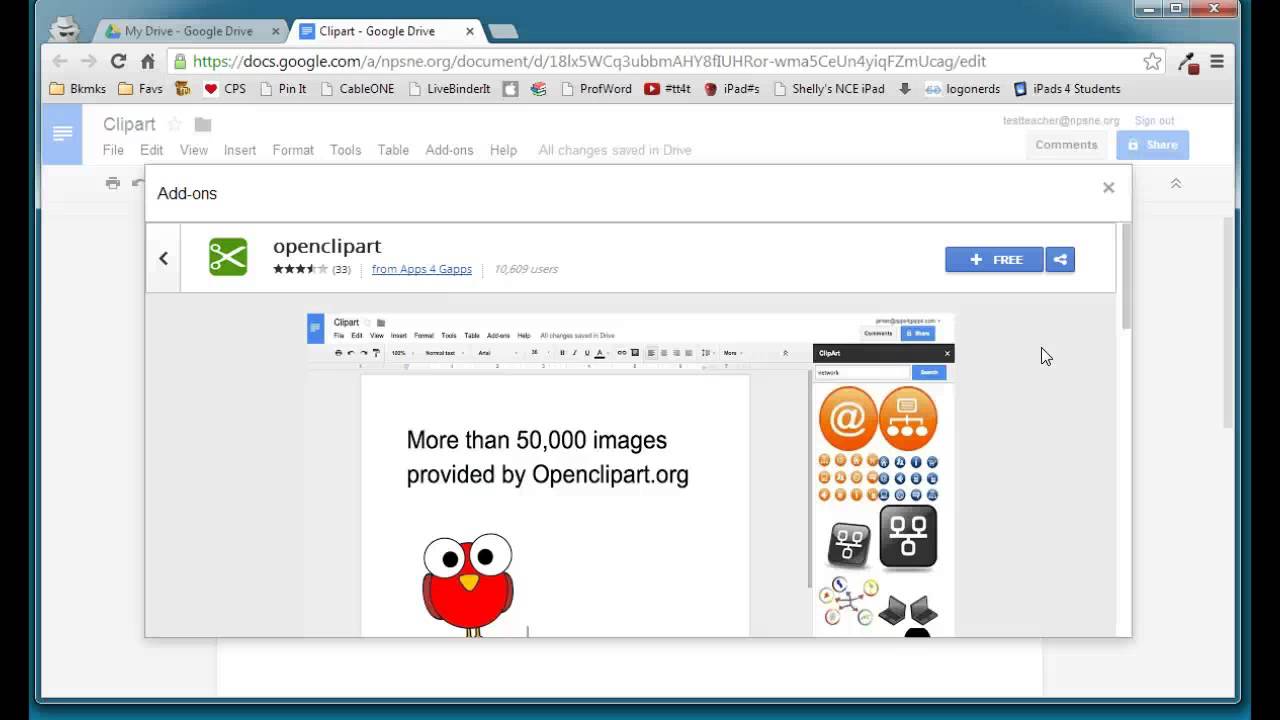 OpenClipart Add-on for Google Docs