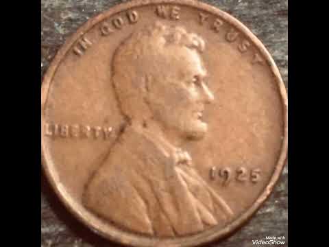 1925 lincoln penny United States of America worth money rare.