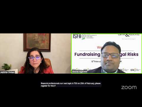 Webinar on Fundraising & Key Legal Risks
