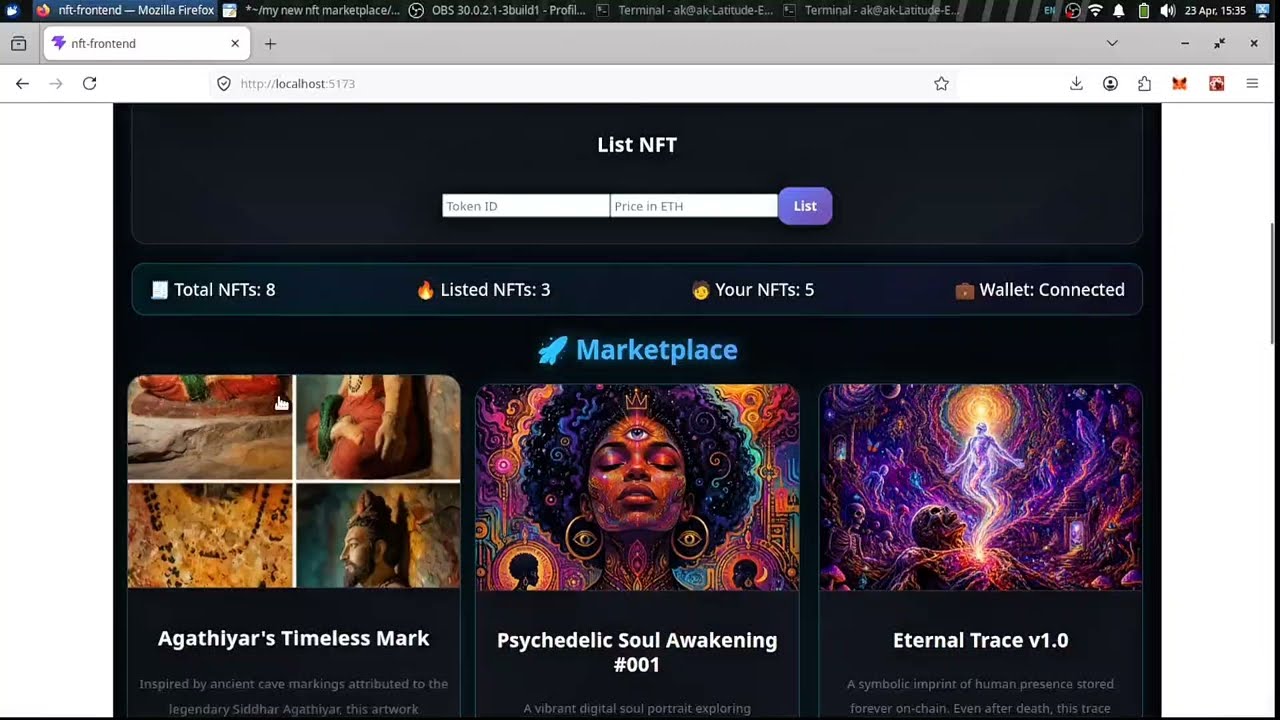 NFT Marketplace Full Stack Project Demo | React, Solidity, Web3 DApp