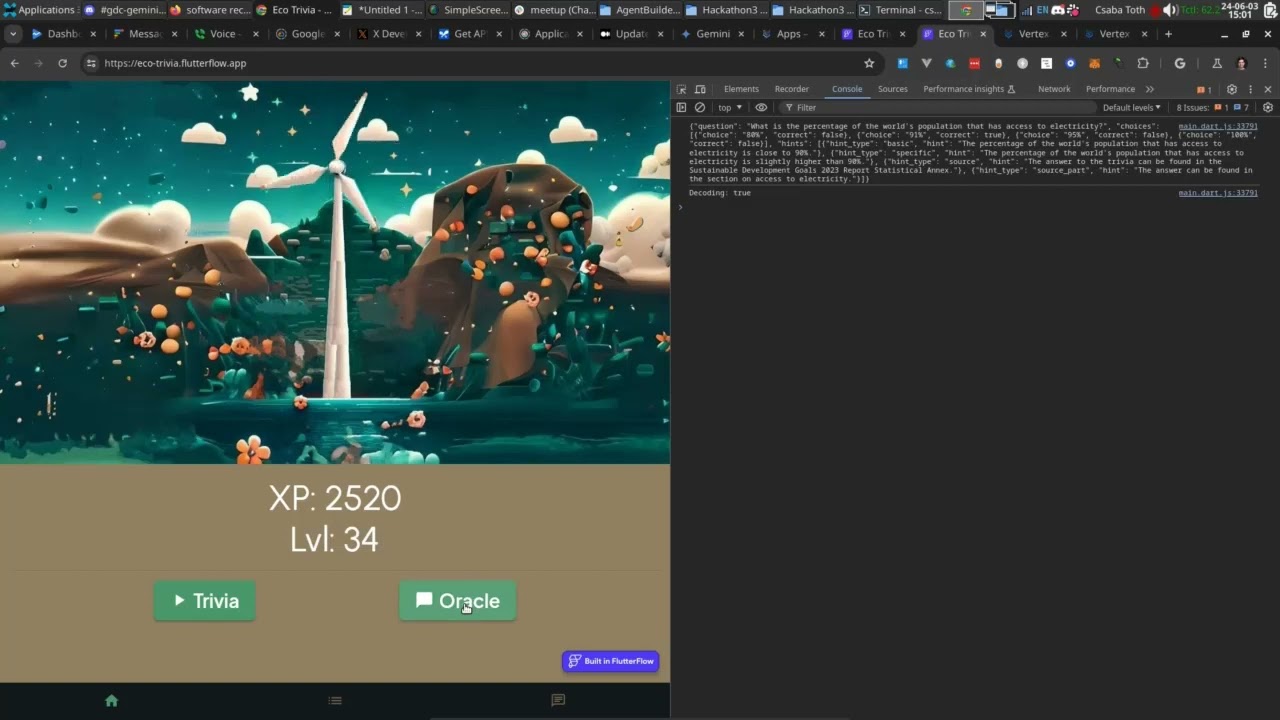 Eco Trivia quiz game and knowledge bot