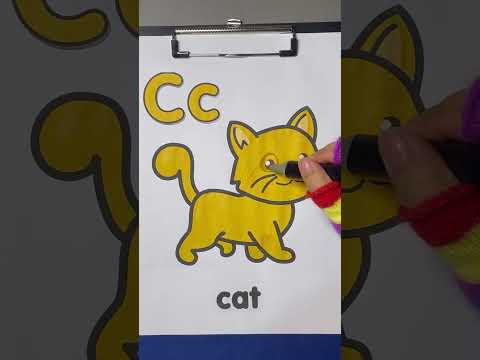 How to Color Cat | Book 001 (Letter Cc) | Fun Coloring for Kids