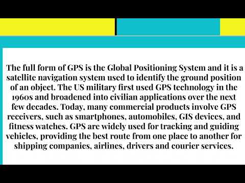 What is the fullform of GPS