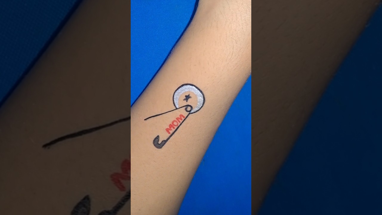 DIY PIN ARM MOM TATTOO 🧷👌❤️ #momtattoo #beautifultattoo #shorts #viral #2k26 #trending