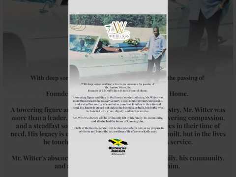 Panton Witter Sr | Death Notice #obituariesjm