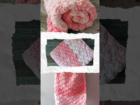 Easy Bernat Baby Blanket Yarn Shell Double Crochet Pattern Super Chunky Yarn Tutorial #crochet