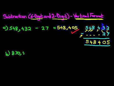 HOW TO SUBTRACT (6-Digit and 2-Digit Numbers) - Vertical Format