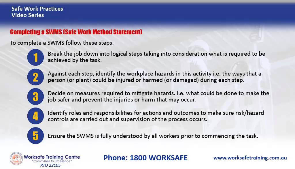 Completing a SWMS (Safe Work Method Statement)