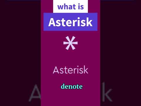 WHAT IS ASTERISK #asterisk #computereducational #facts