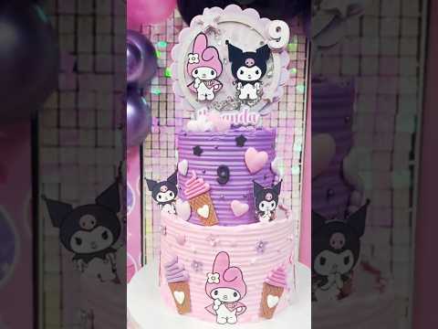Birthday Cake My Melody Kuromi Sanrio #sanrio #kuromi #mymelody #cinnamoroll #pochacco #stationery