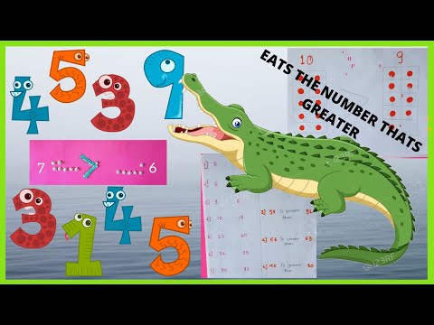 How to teach greater than and less than symbol (KG and grade 1) with DIY worksheets.