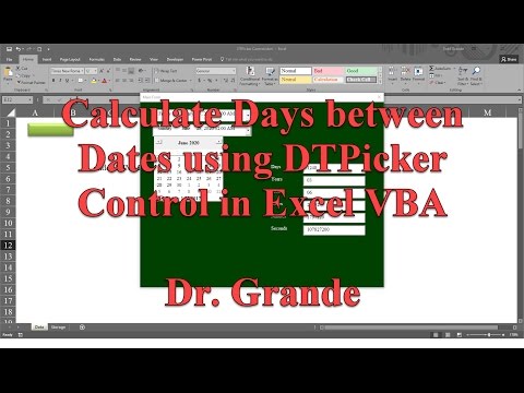 Calculating Days between Dates using DTPicker Control in Excel VBA