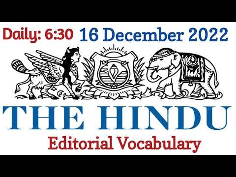 The Hindu Vocabulary Today 16 Dec, 2022 I The Hindu Editorial Vocabulary Today I The Hindu Vocab