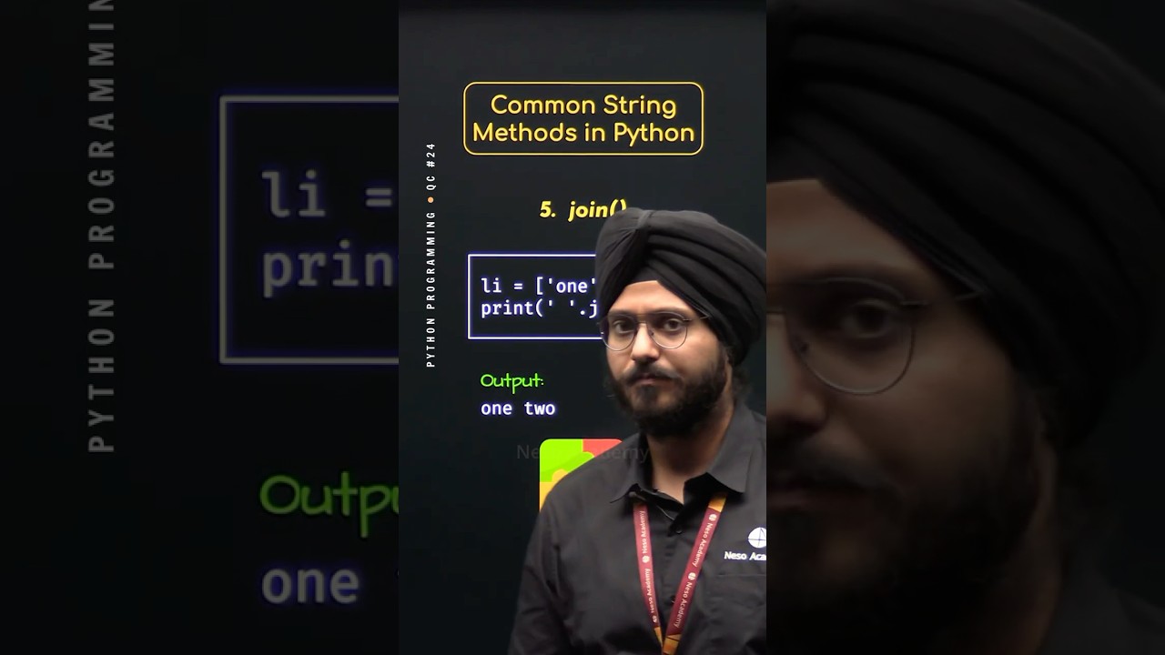 Common String Methods in Python #Python #NesoAcademy #QuickConcepts