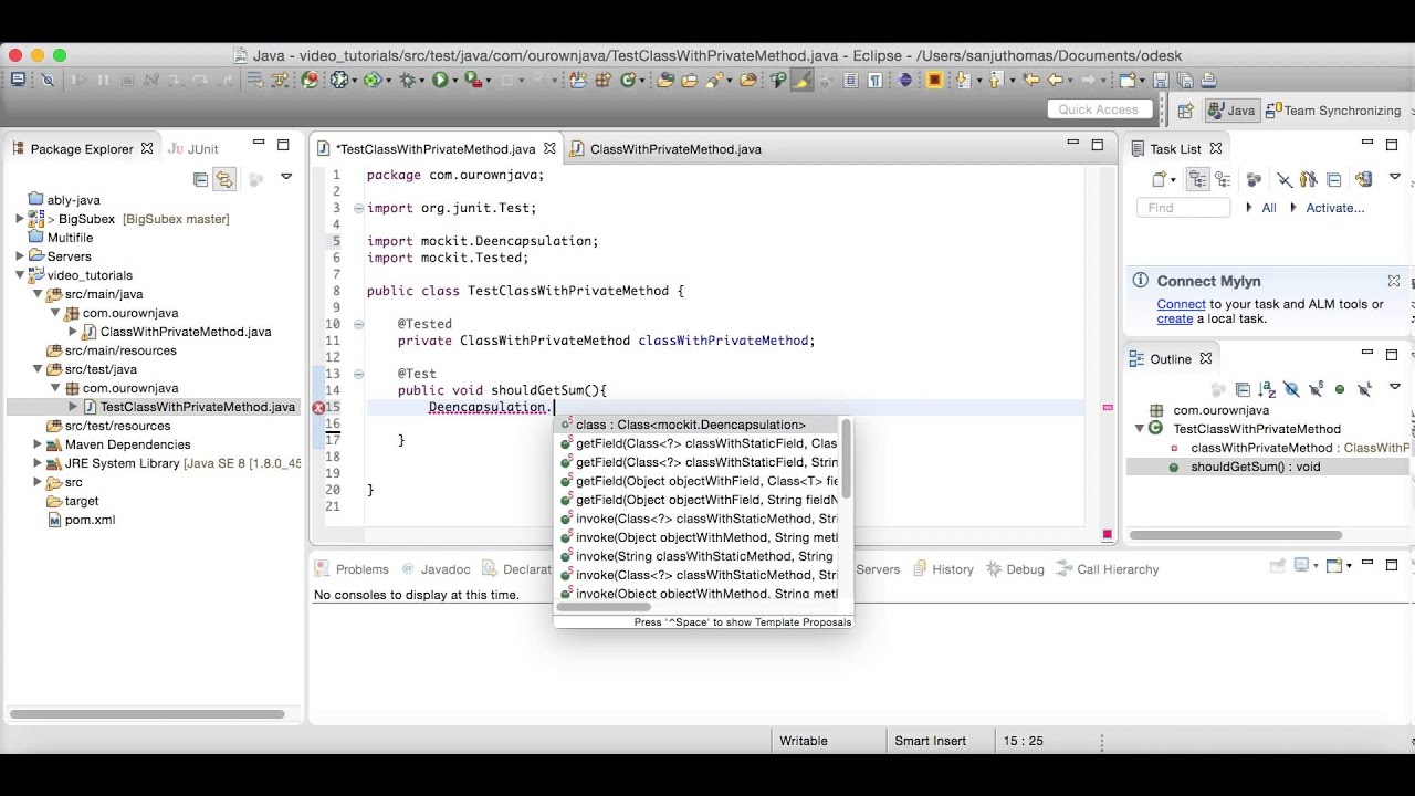 Testing private methods using jmockit.