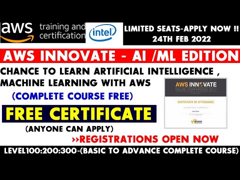 AWS Free Certification | Free Artificial Intelligence Training | Machine learning Certificate