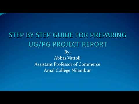 BCOM BBA Project Report Writing Video Tutorials by Dr. Abbas Vattoli – The Commerce Lecturer