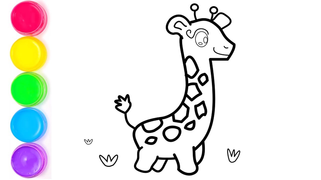 Belajar Mewarnai Gambar Hewan Jerapah Untuk Anak-anak