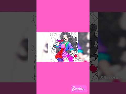 Barbie girl Beautiful dancing picture colouring game #barbiedressup #dolldressup #dressdesigning