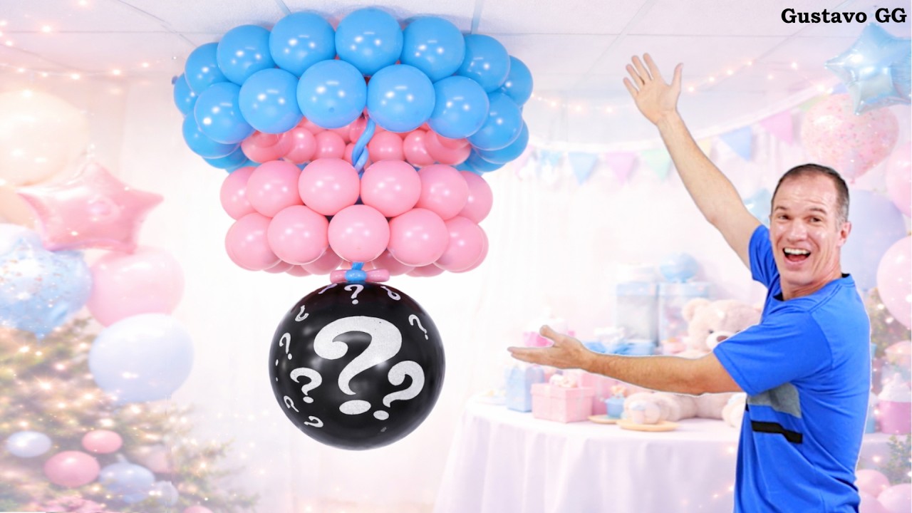 Decoración con globos para Baby Shower 🩷💙 revelación de género  👼 Aro de Globos doble 👼 Gustavo gg