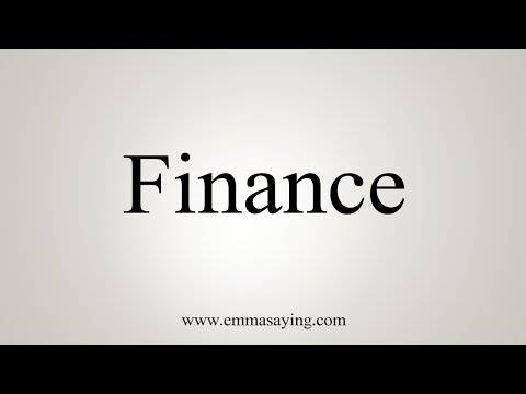 How To Say Finance