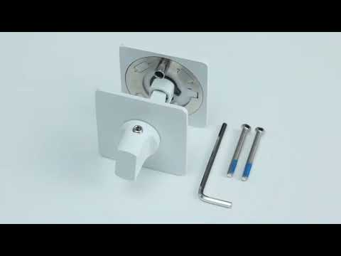 Rosette with toilet / bathroom lock square 55x3 mm ultra thin rosette of 3mm matt white DB148